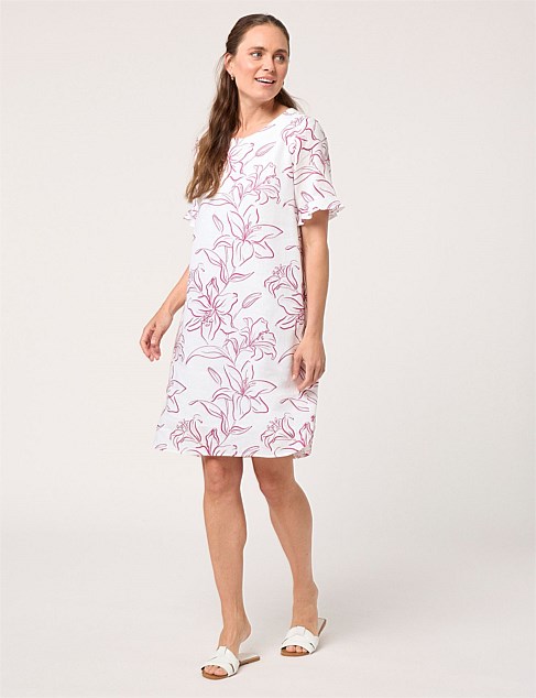 Black Pepper Lilium Elbow Sleeve Dress | David Jones