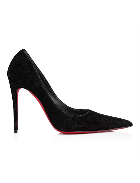 Christian Louboutin Kate Max 100 Velours D Or/lining Black/lin Black ...