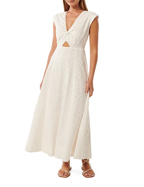 Forever New Levi Broderie Twist Front Midi Dress | David Jones