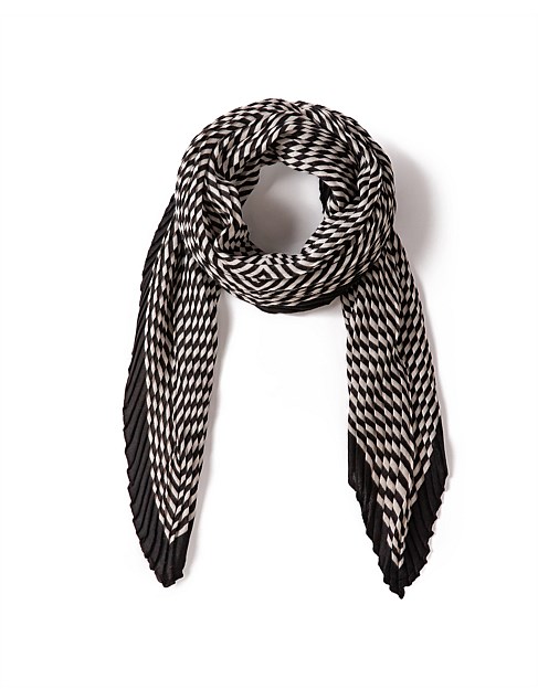 Gregory Ladner Pleated Geometric Square Scarf | David Jones