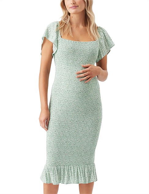Ripe Maternity Selma Shirred Dress | David Jones