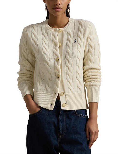 Polo Ralph Lauren Cable-knit Wool-cashmere Cardigan | David Jones