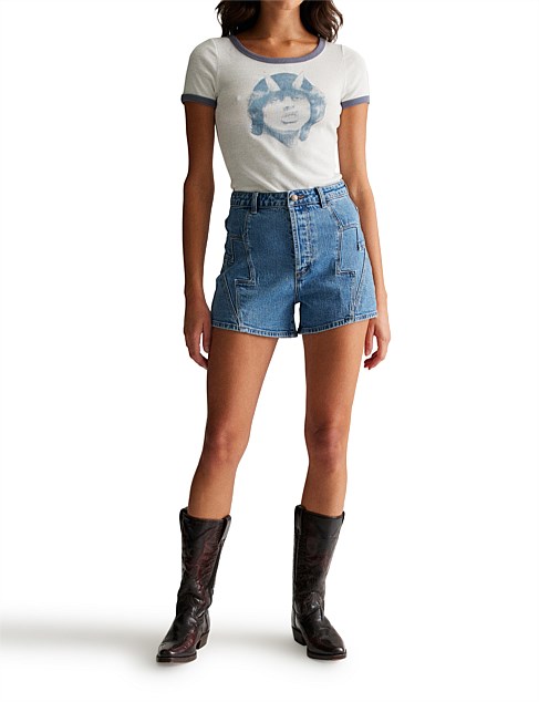 Rollas Original Short Lightning High-rise Denim Shorts | David Jones