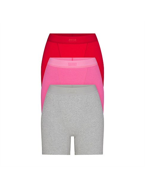 Skims Cotton Rib Boxer 3-pack | David Jones