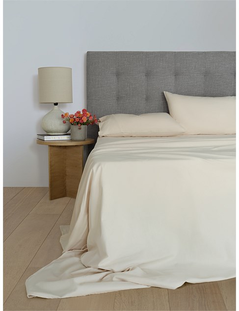 David Jones Brushed Cotton Flannelette Sheet Set Cream Queen | David Jones