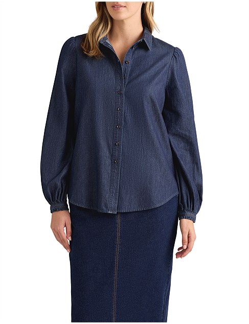 David Lawrence Ellena Chambray Blouse | David Jones