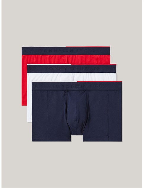Tommy Hilfiger 3 Pack Microfibre Tonal Repeat Logo Trunks | David Jones
