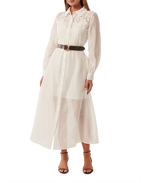 Forever New Janice Embroidery Belted Dress | David Jones