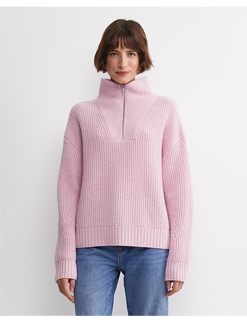 Sportscraft Sunshine Merino Quarter Zip Knit | David Jones