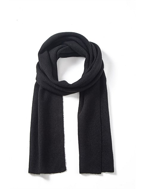 Gregory Ladner Wool Mix Scarf Soft Rectangular Dark Blue | David Jones