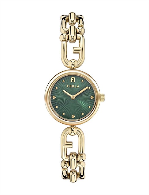 Furla Furla Mianuvola Round Green Dial Gold Bracelet Watch | David Jones