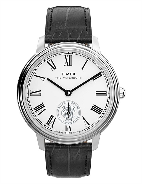 Timex Timex Waterbury Sub-second Black Leather Strap Watch | David Jones