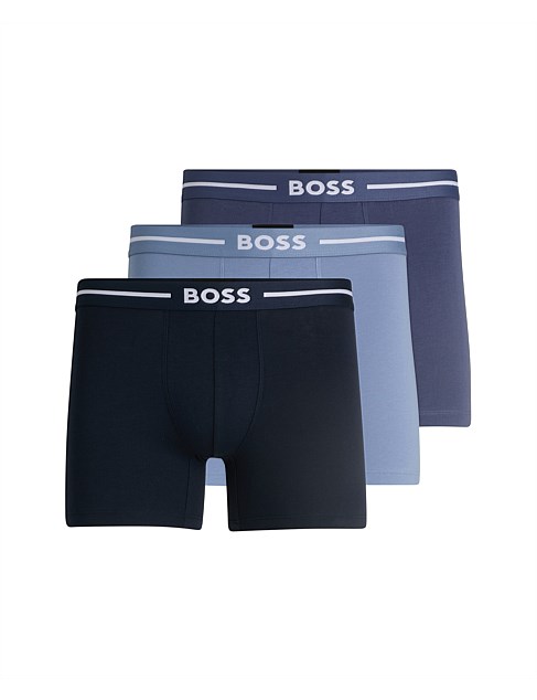 Boss 3 Pack Bold Logo Cotton Stretch Boxer Briefs | David Jones