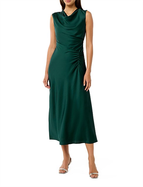 Forever New Ava Draped Satin Maxi Dress | David Jones