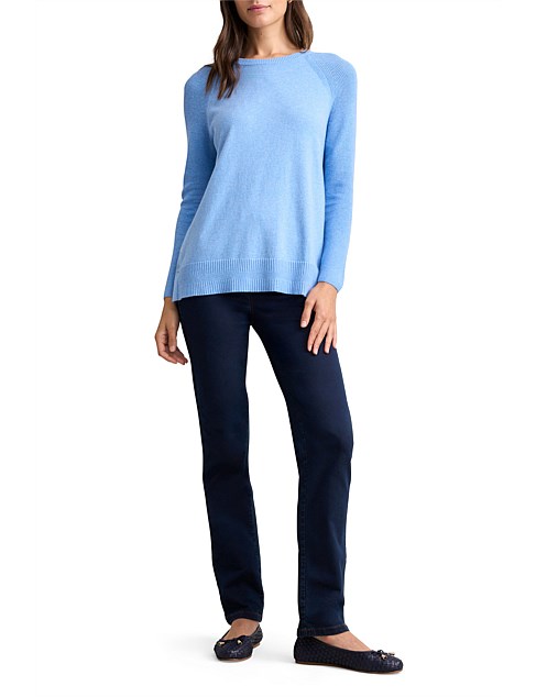 Blue Illusion Button Side Detail Jumper -Bluebell Marle | David Jones