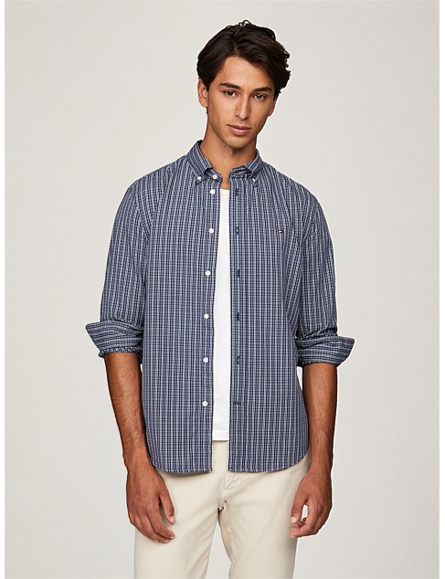 Tommy Hilfiger Flex Poplin Mini Check Shirt | David Jones