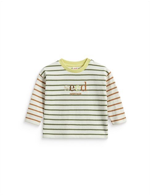 Seed Heritage Stripe Logo Rugby Tee | David Jones