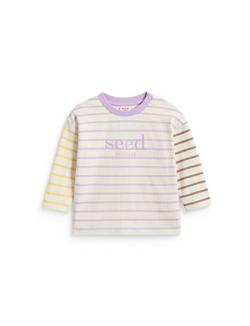 Seed Heritage Stripe Logo Tee | David Jones