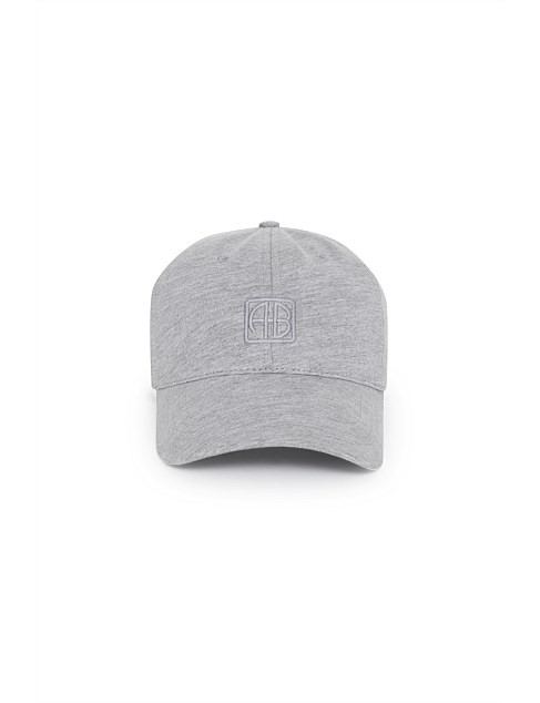 Anine Bing Jeremy Baseball Cap Framed Monogram Heather Grey | David Jones