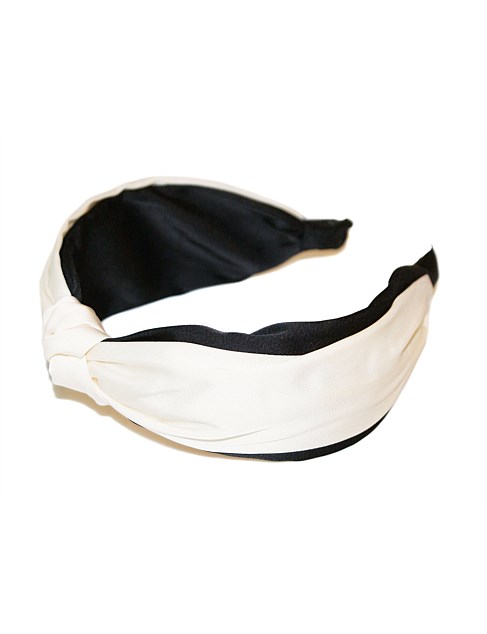Hepburn & Co Lauren 2 Tone Satin Turban Alice Band | David Jones
