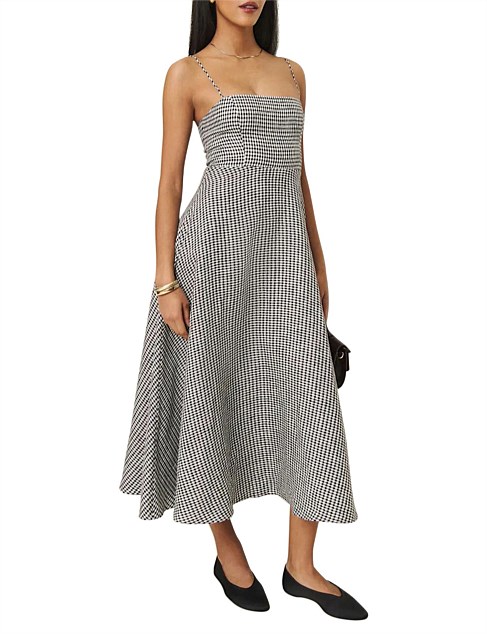 Reformation Monette Square Neck Linen Dress | David Jones