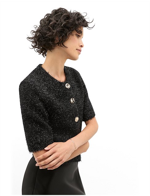 Seed Heritage Lurex Tinsel Crop Cardi | David Jones
