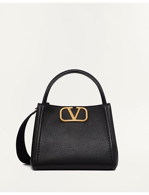 Valentino Alltime Medium Double Handle Bag In Grainy Calfskin Leather ...