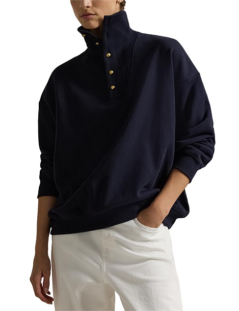 Polo Ralph Lauren Buttoned-placket Fleece Pullover | David Jones