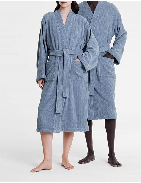Sheridan Living Textures Towelling Robe -S/m In Orient Blue | David Jones
