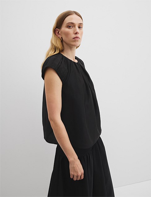 Country Road Soft Gathered Drape Top | David Jones