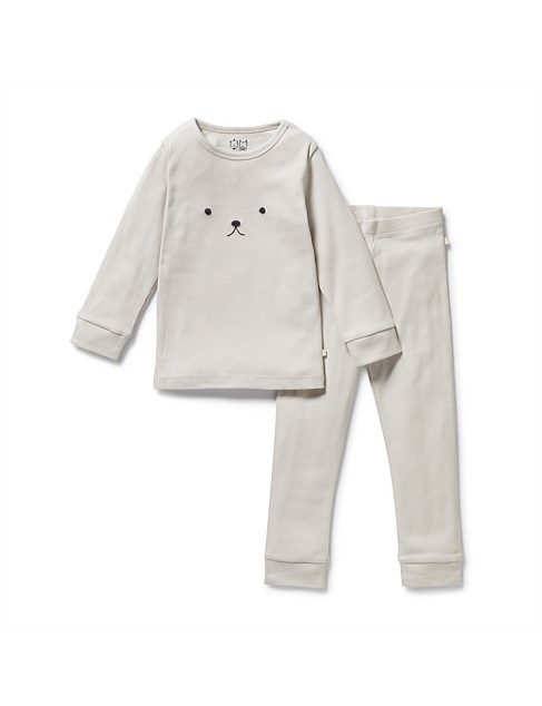 Wilson & Frenchy Cloud Organic Rib Long Sleeved Pyjamas | David Jones
