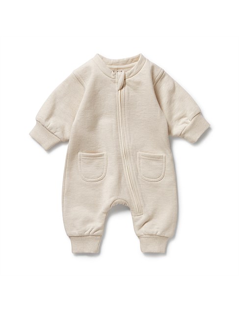 Wilson & Frenchy Oatmeal Organic Terry Growsuit | David Jones