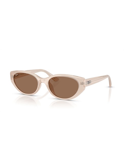 Ray-ban Pillow Opal Beige Dark Brown Sunglasses | David Jones