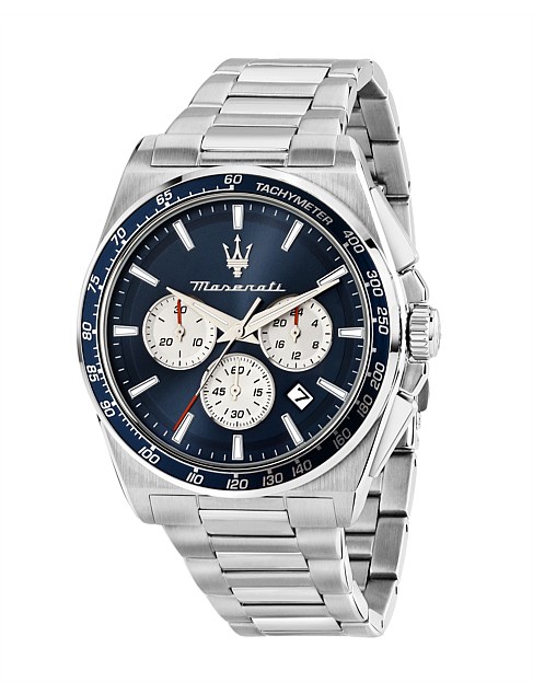 Maserati Velocita 43mm Chrono Blue Dial Stainless Steel Strap Watch ...