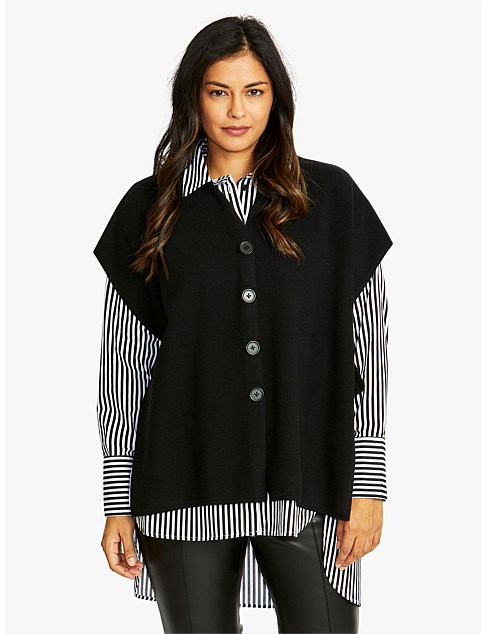 Ping Pong Caterina Button Through Tie Side Knit Vest | David Jones