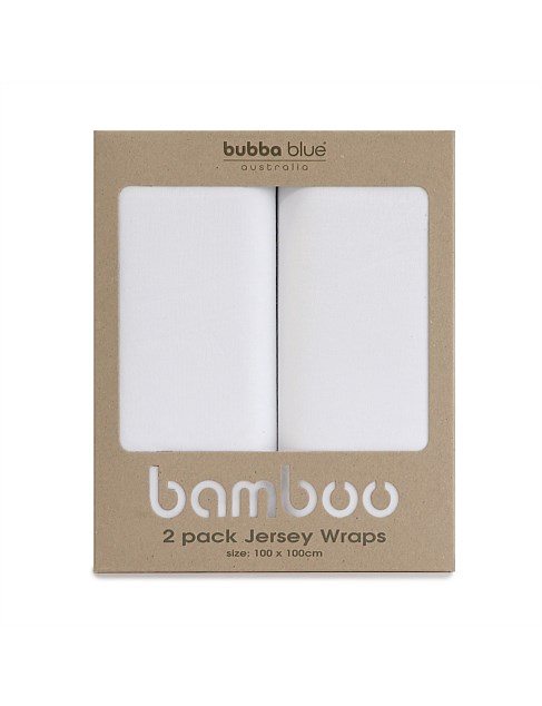 Bubba Blue White Bamboo 2pk Jersey Wraps | David Jones