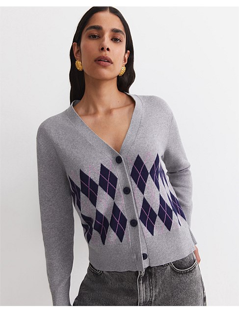 Sportscraft Lorri Argyle Cardigan | David Jones