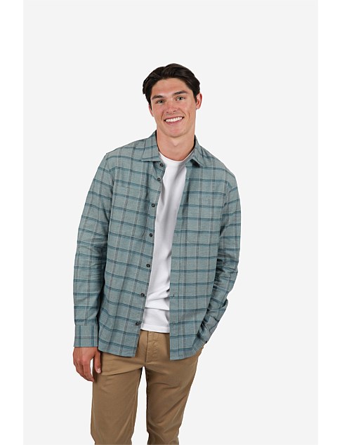 James Harper Long Sleeve Hotham Cotton Check Shirt | David Jones