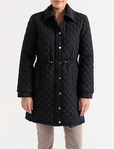 David Jones Collection Long Quilted Jacket | David Jones