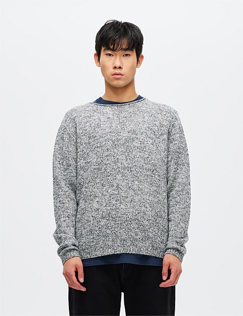 Neuw Denim Chain Knit Crew -Black | David Jones