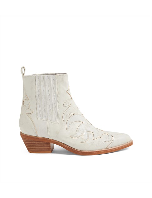 Midas Eeger White Distressed Leather Ankle Boots | David Jones