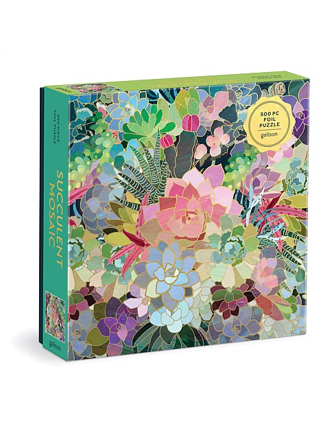 Galison Succulent Mosaic Foil Puzzle 500 Piece | David Jones