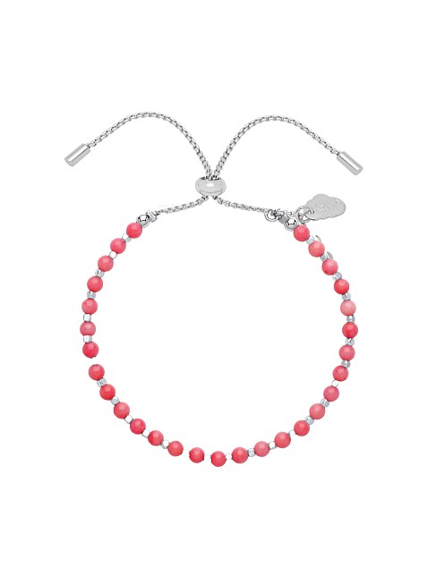 Estella Bartlett Amelia Bracelet -Silver Plated -Coral Agate | David Jones