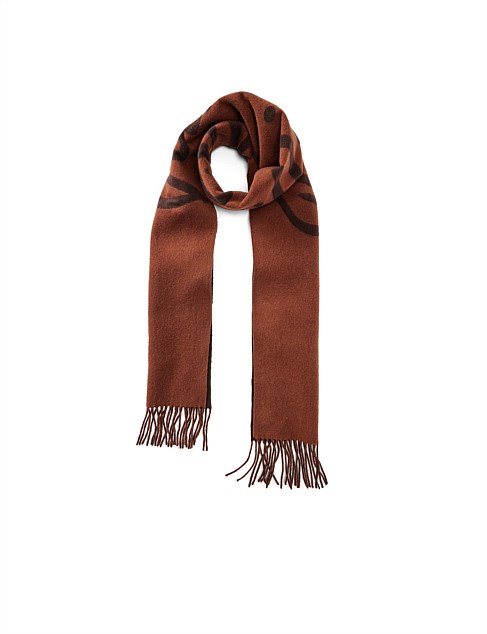 R.m. Williams Script Jacquard Wool Scarf Tiramisu | David Jones