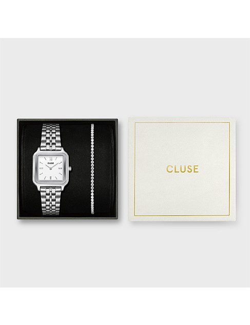 Cluse Cluse Gracieuse White Dial Silver Gift Set With Eleve Tennis ...