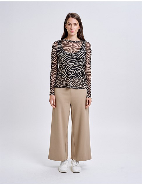 Feathers Zebra Mesh Top | David Jones