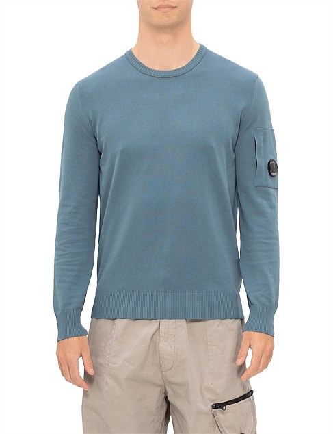 Cp Company Cotton Crepe Crew Neck Lens Knit | David Jones