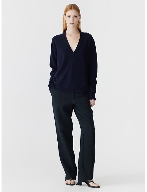 Bassike Low V Neck Slouch Knit | David Jones