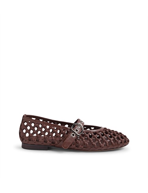 Mollini Blessie Dark Brown Leather Ballet Flats | David Jones