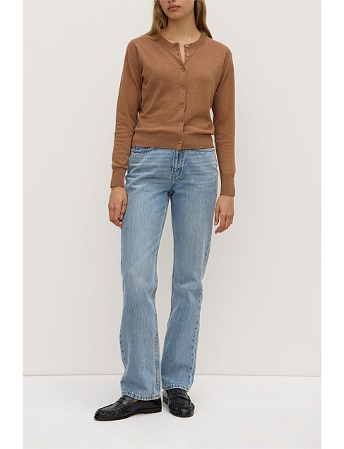 Assembly Label Semra Cotton Cashmere Cardigan Fawn | David Jones